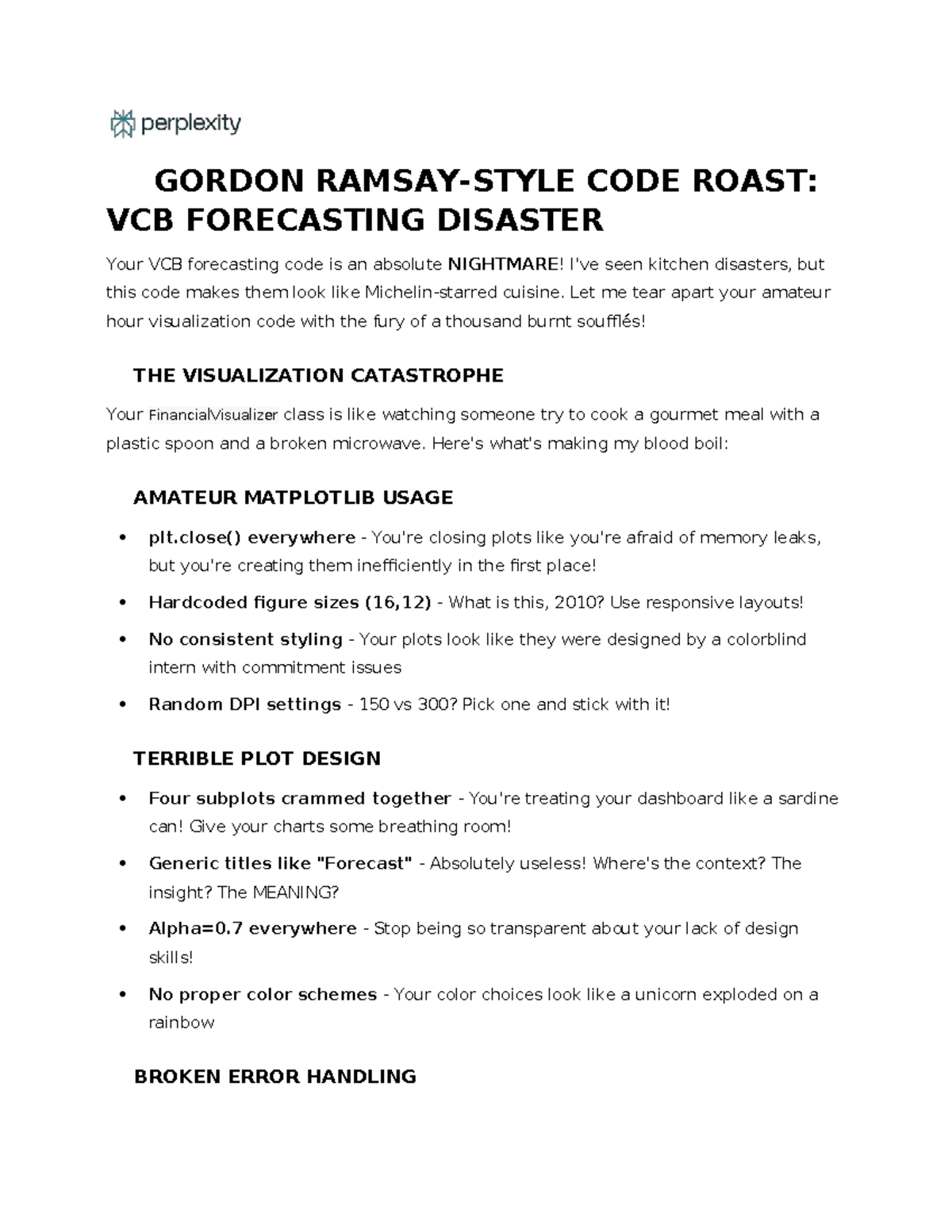 🔥 Gordon Ramsay-Style Code Roast: VCB Forecasting Disaster - Studocu