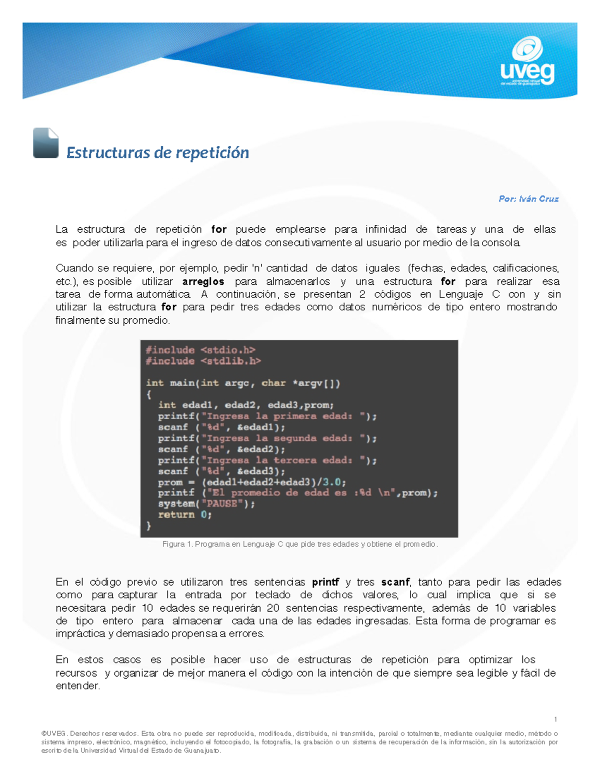 PB U4 L4 Uso de Estructuras de Repetición en Lenguaje C - Studocu