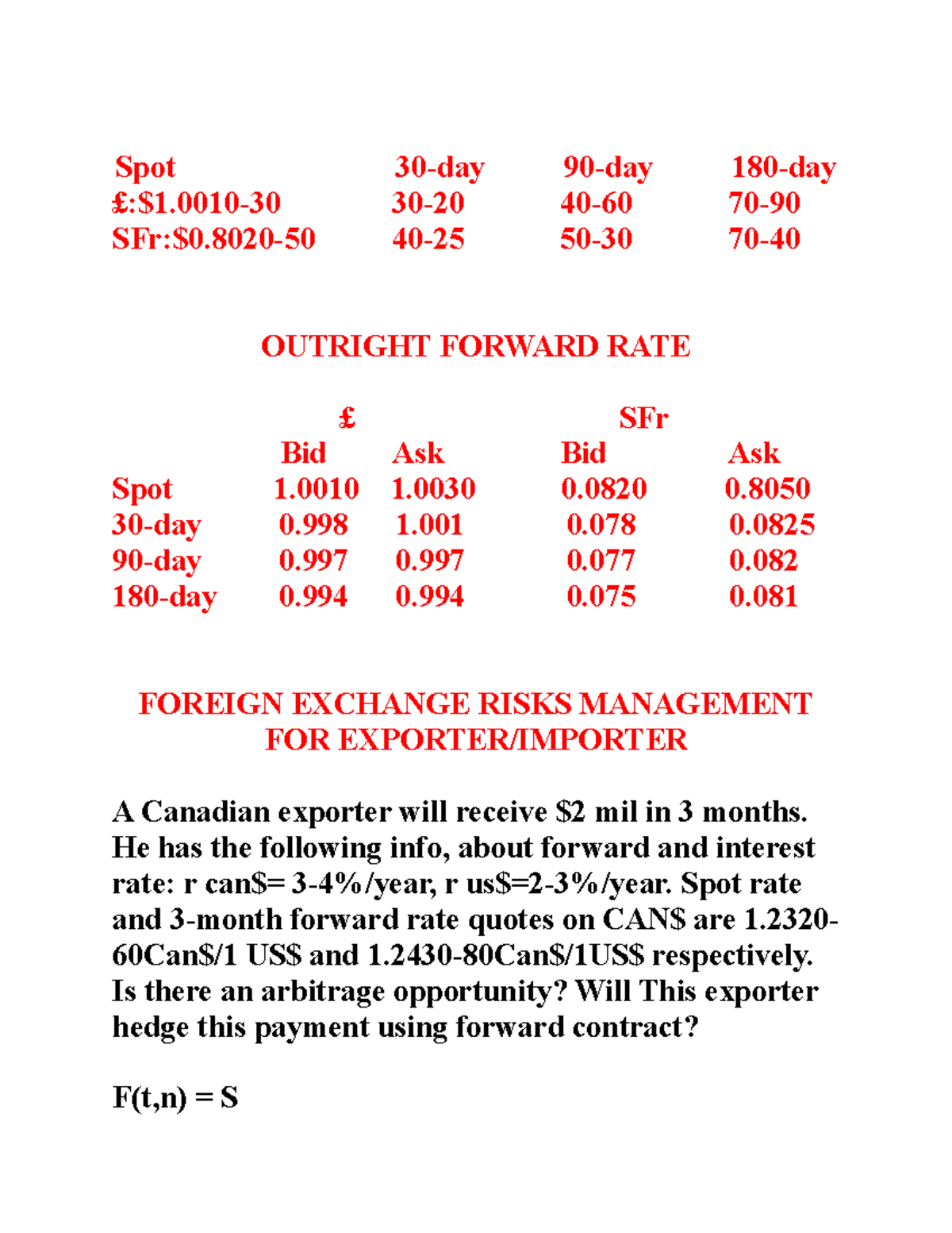 Hedging Foreign Exchange Risks: IRP Forward Strategies Analysis - Studocu