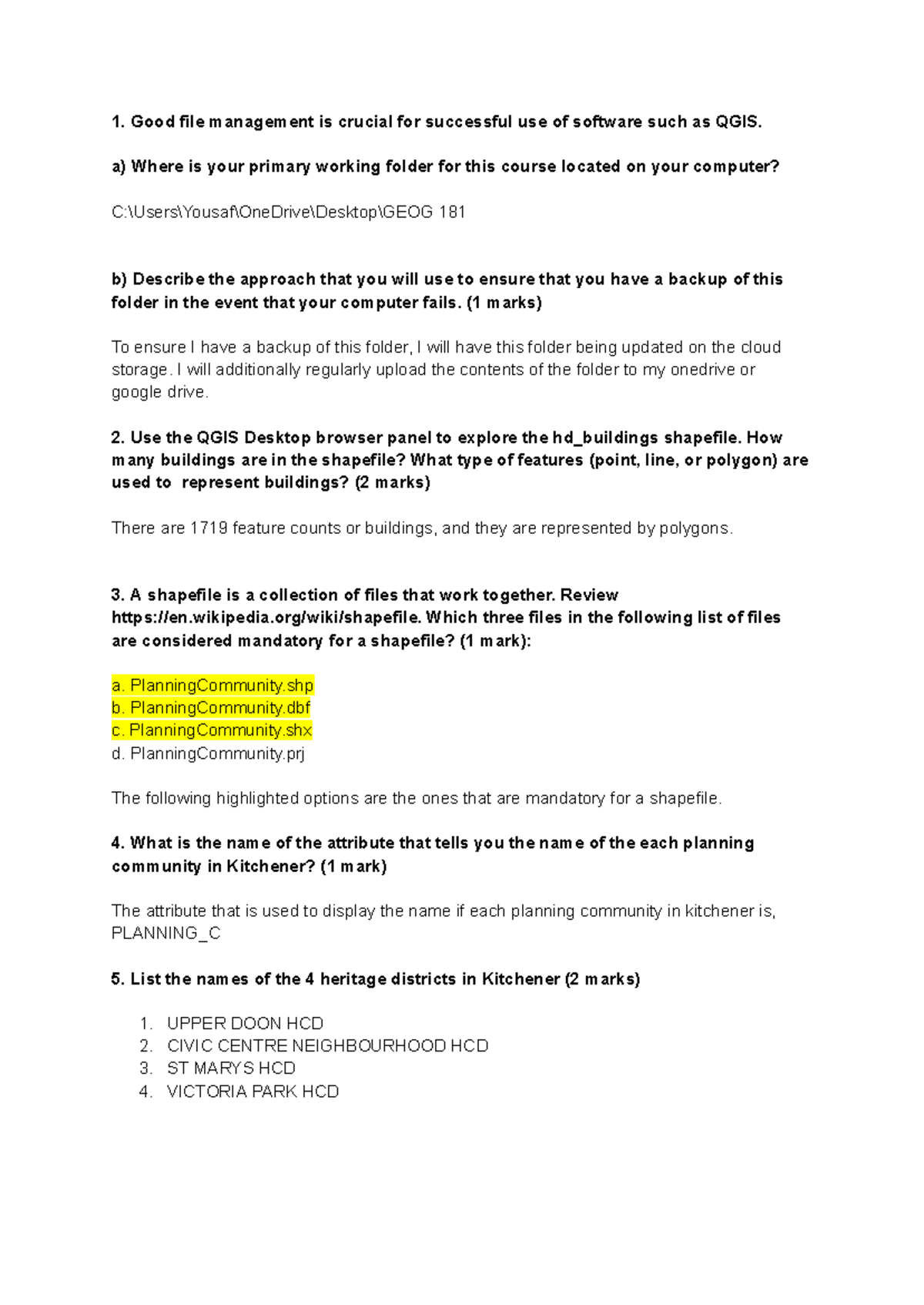 GEOG 181 Lab Assignment 1 Study Guide - QGIS Basics and Tasks - Studocu