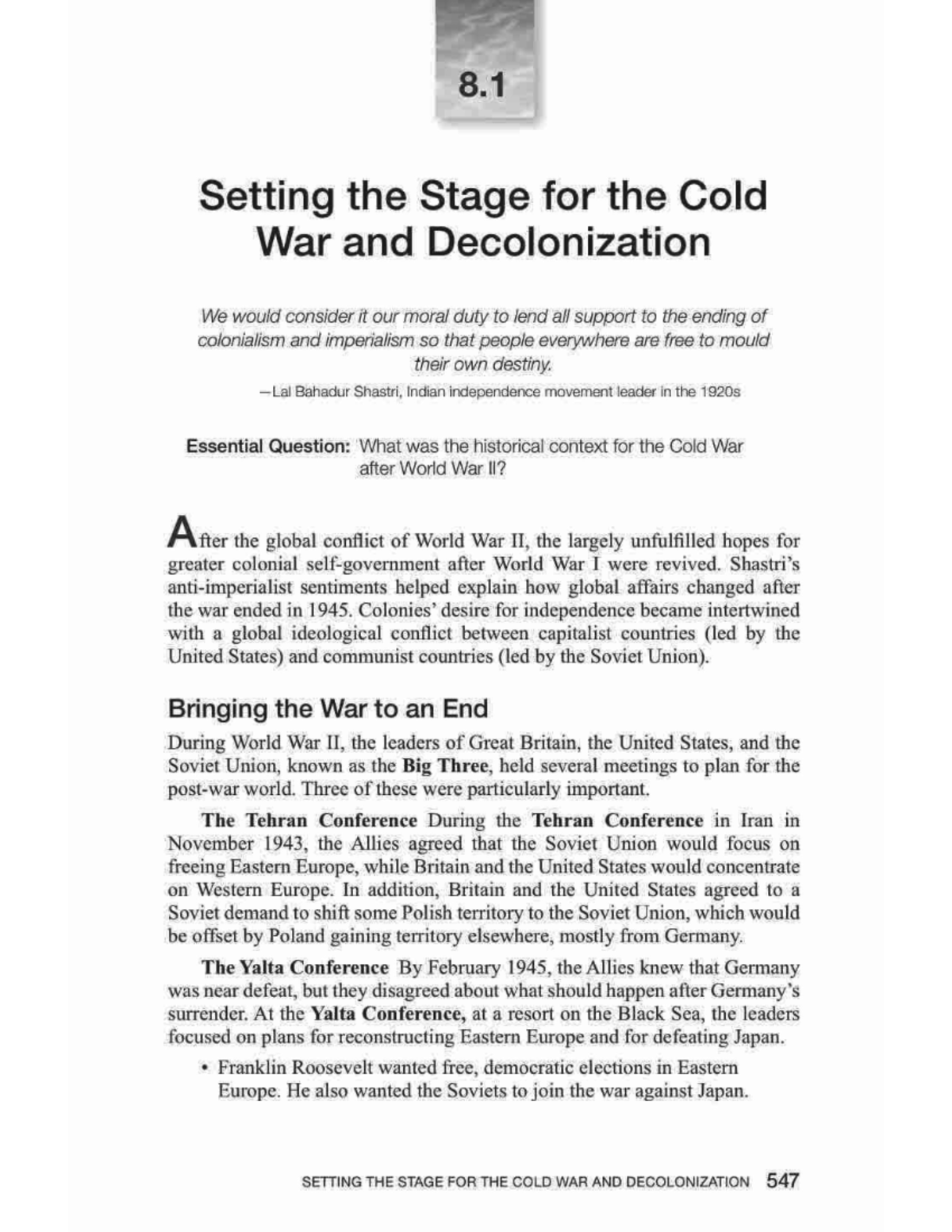 AMSCO 2019 Modern History: Cold War & Decolonization Study Guide - Studocu