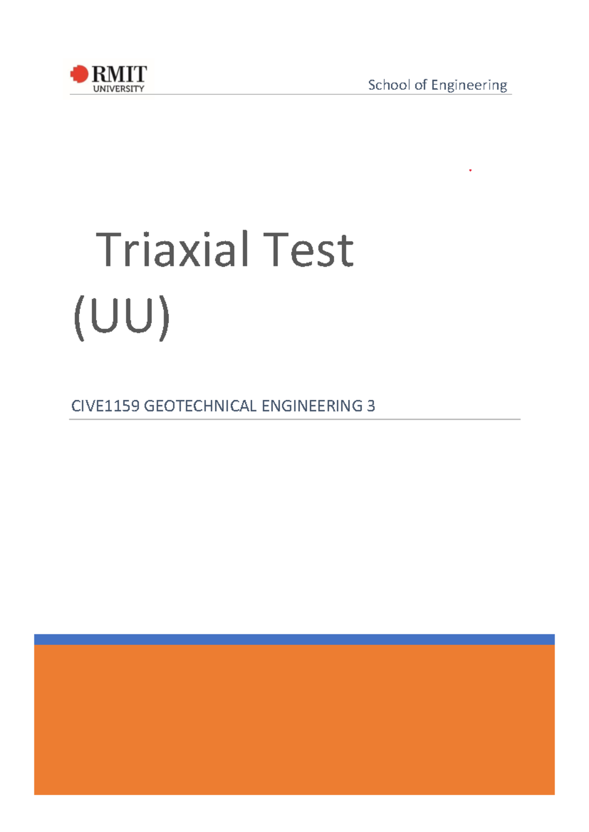 CIVE1159 Final Lab Report on the Unconsolidated Undrained Triaxial Test ...