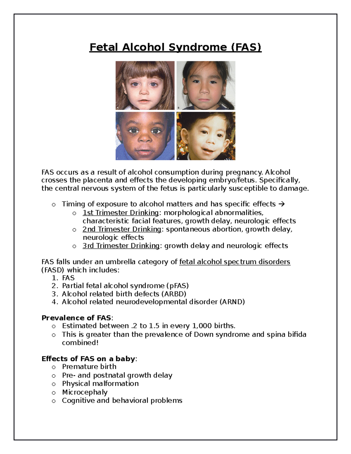 Birth Defects From Drinking Alcohol
