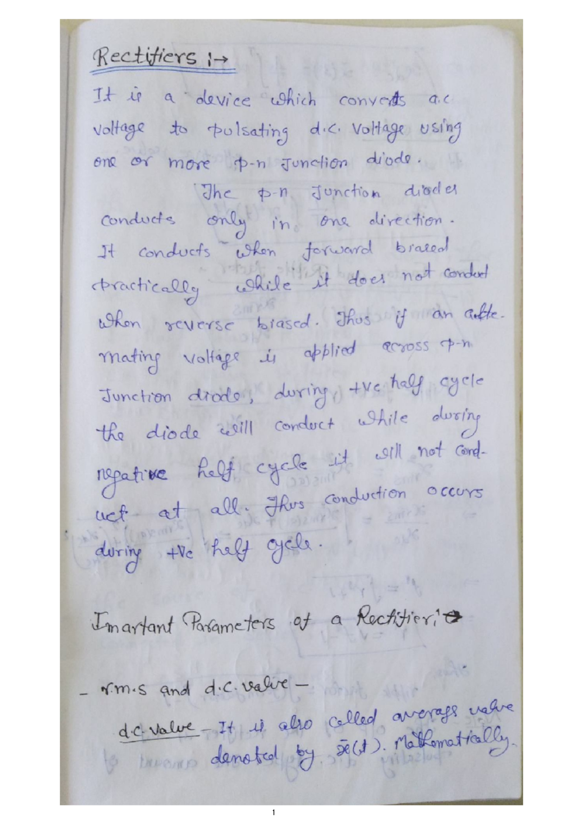 Half Wave Rectifier (HWR) - Detailed Study Notes - Studocu