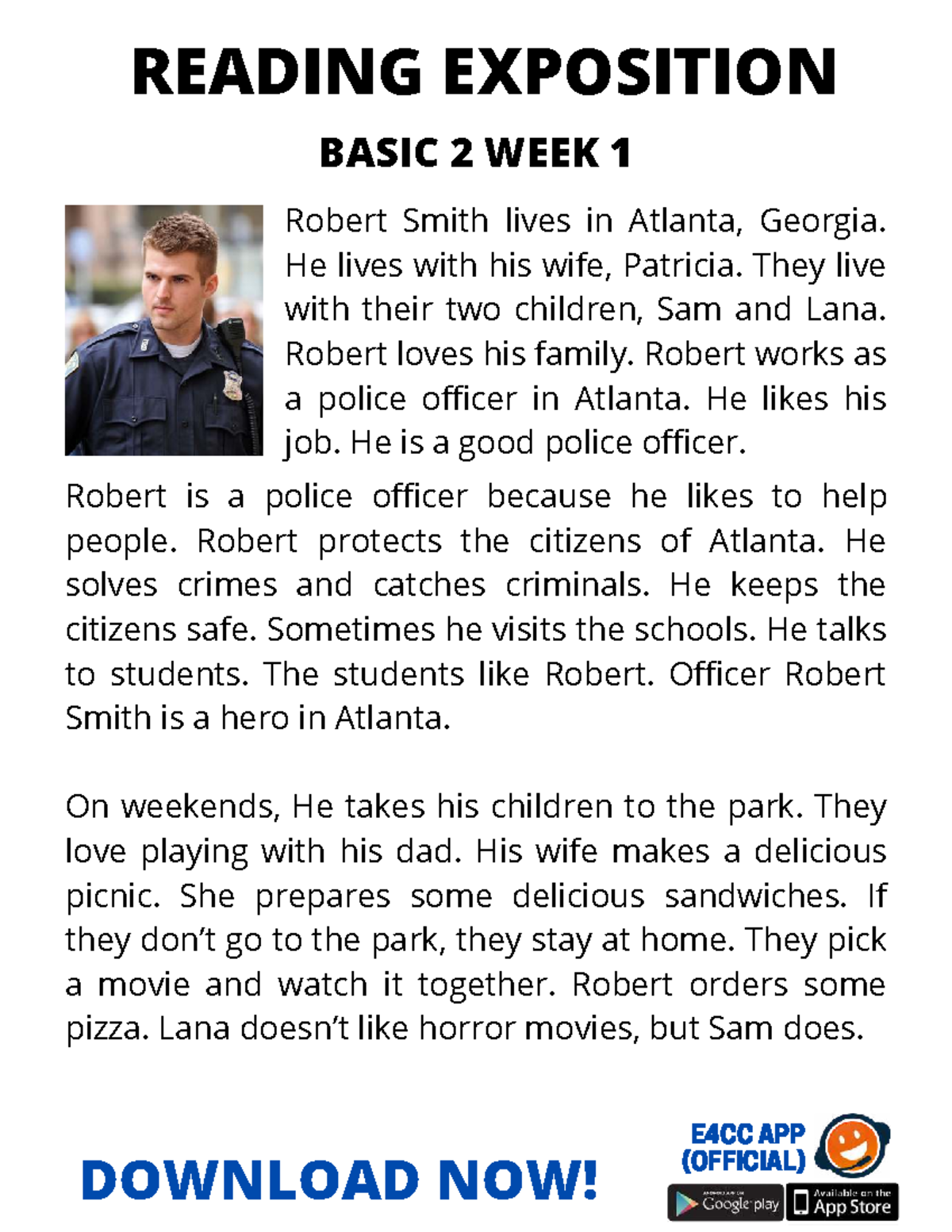 BASIC 2 READING EXPOSITION WEEK 1: ROBERT SMITH'S STORY - Studocu