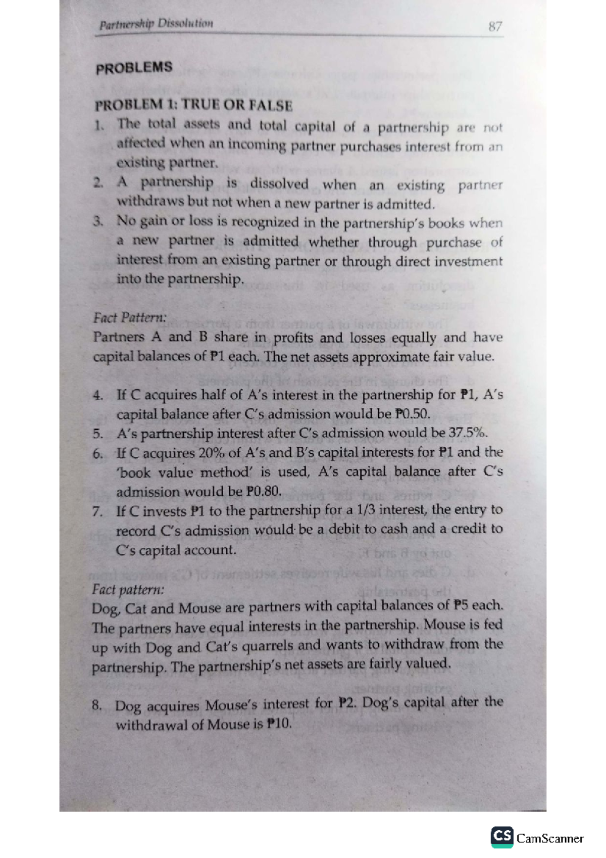 Chapter 3 Problems: Partnership Dissolution Exercises and Solutions - Studocu