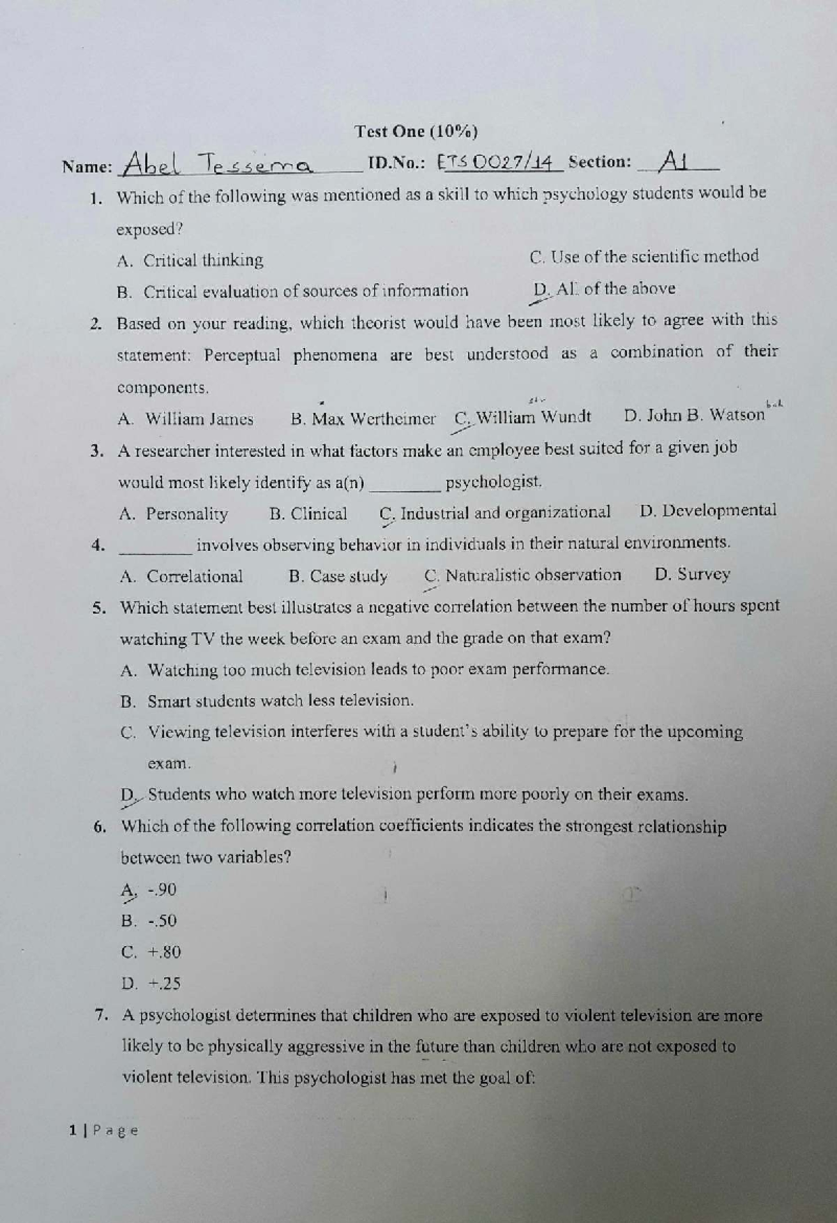 Psychology 101: Final Exam Review Questions and Answers - Studocu