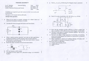 EDC-22 Fall - Electronic Device and Circuits Past Paper - POKHARA ...