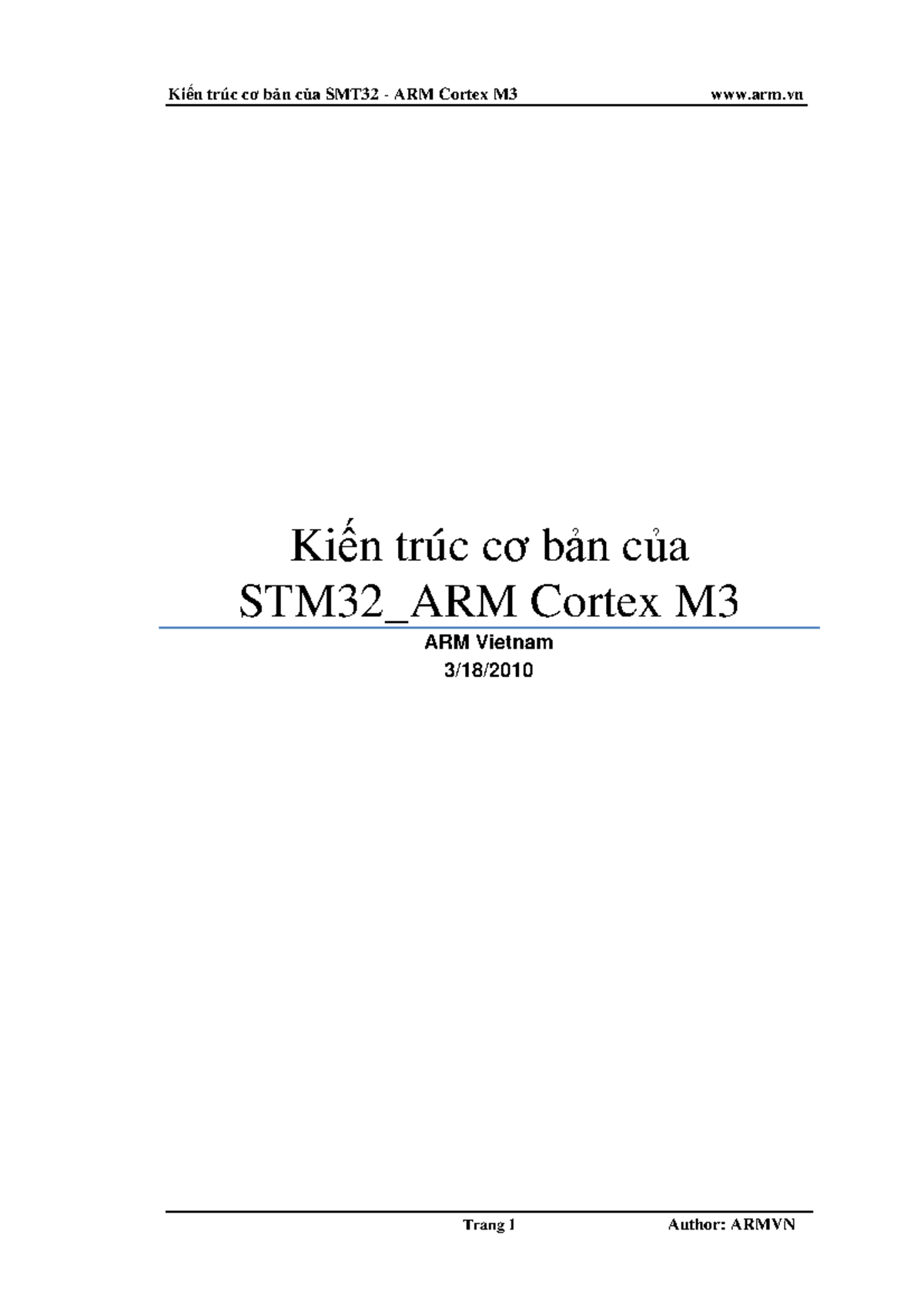 Kiến trúc Cơ bản của STM32-ARM Cortex M3: Tìm hiểu và Ứng dụng - Studocu