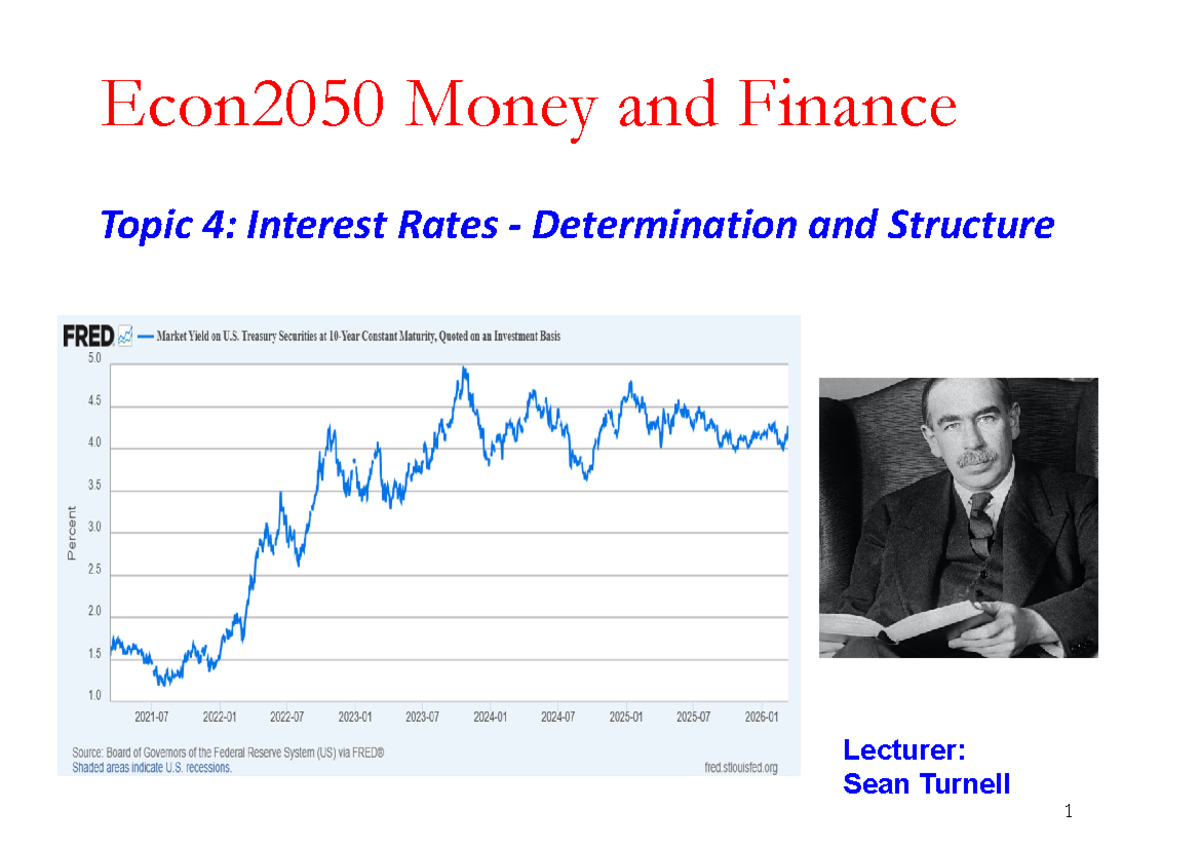 Econ2050 Final Exam Notes: Interest Rates Determination & Structure ...