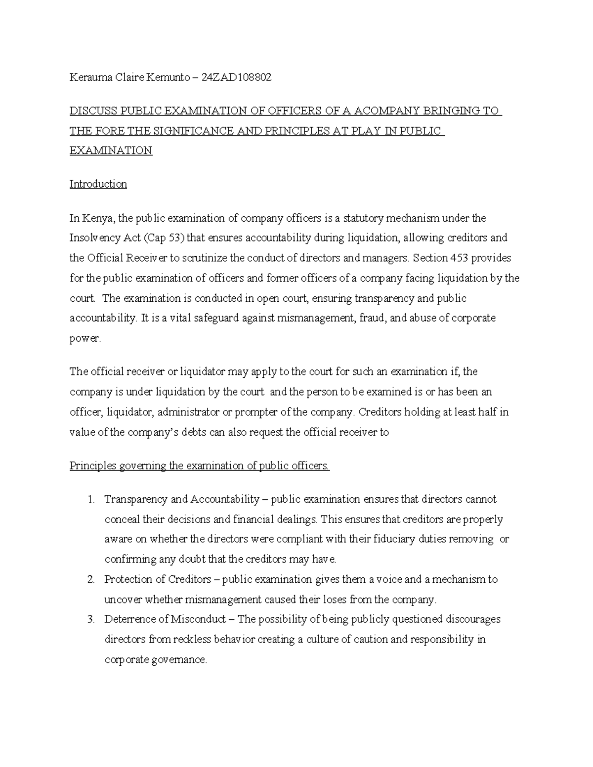 Insolvency Presentation: Public Examination of Company Officers ...