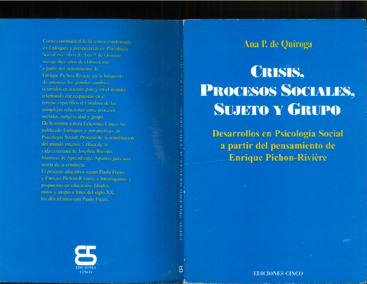 Identidad y Patrimonio Cultural: Crisis y Procesos Sociales (QUIROGA ...