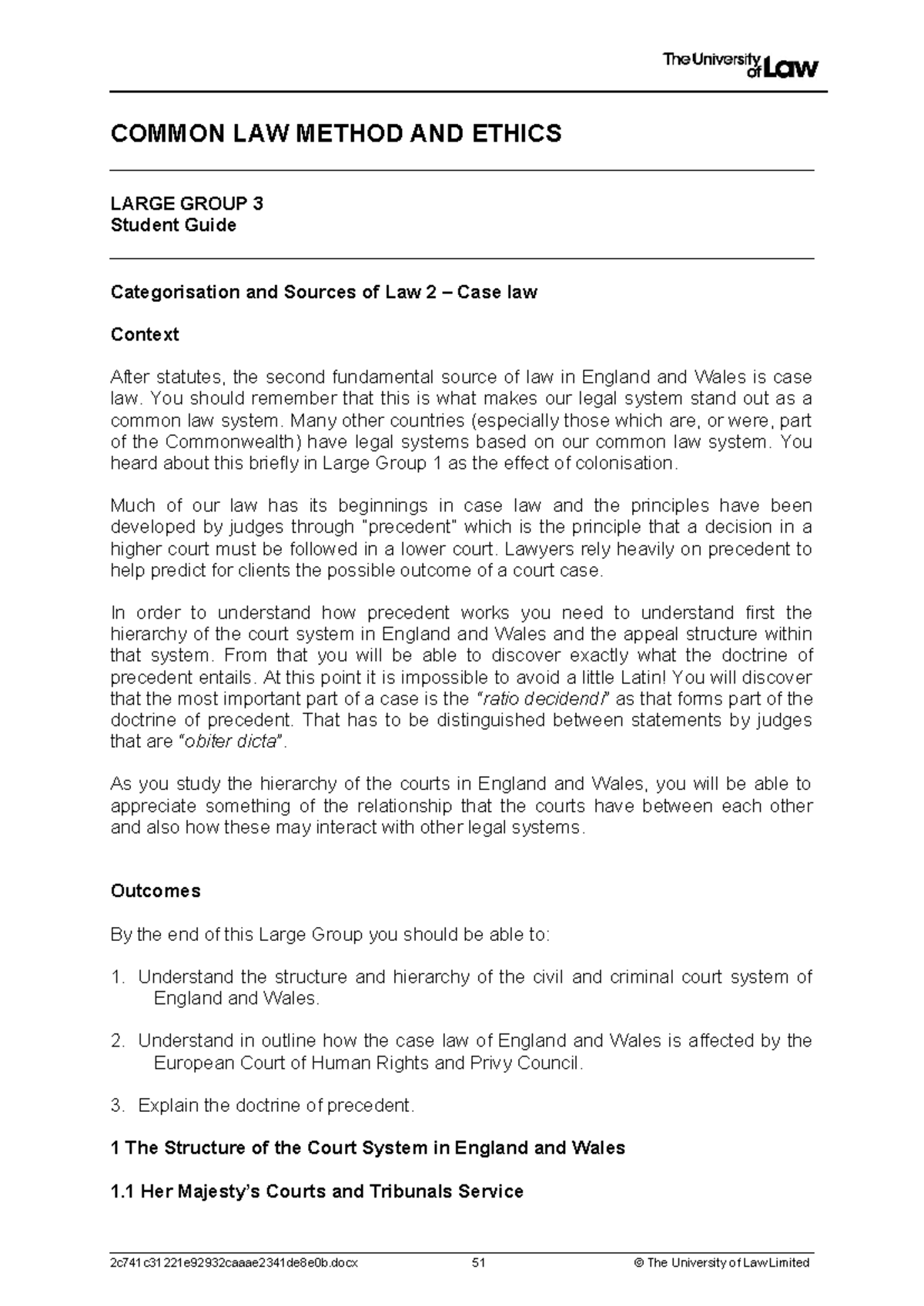 2223 CLME LG03 CE01 Student Guide: Common Law Method & Ethics - Studocu