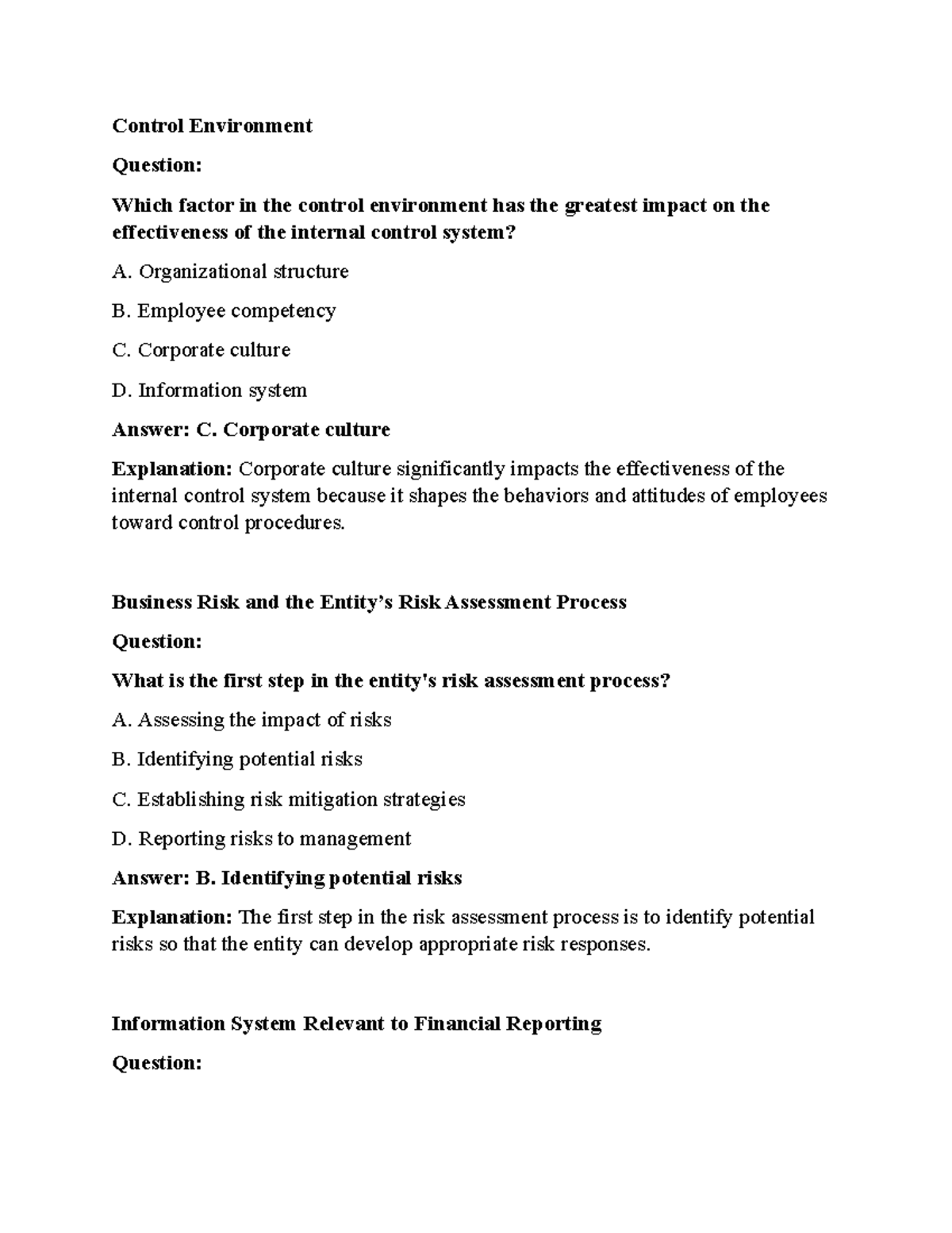 Control Environment and Internal Control Effectiveness: Key Factors ...