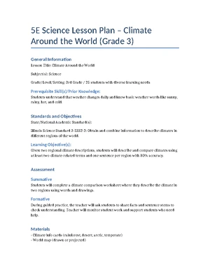 5E Lesson Plan Template for Direct Instruction (K-6) - Studocu