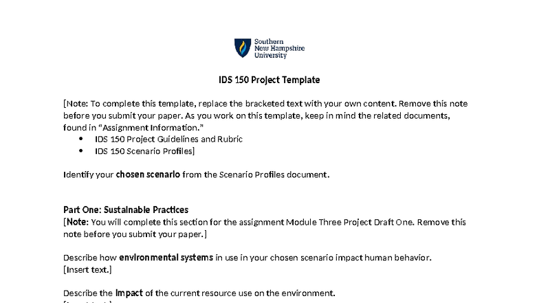 IDS 150 Project 3-2: Sustainable Practices and Actionable Steps - Studocu