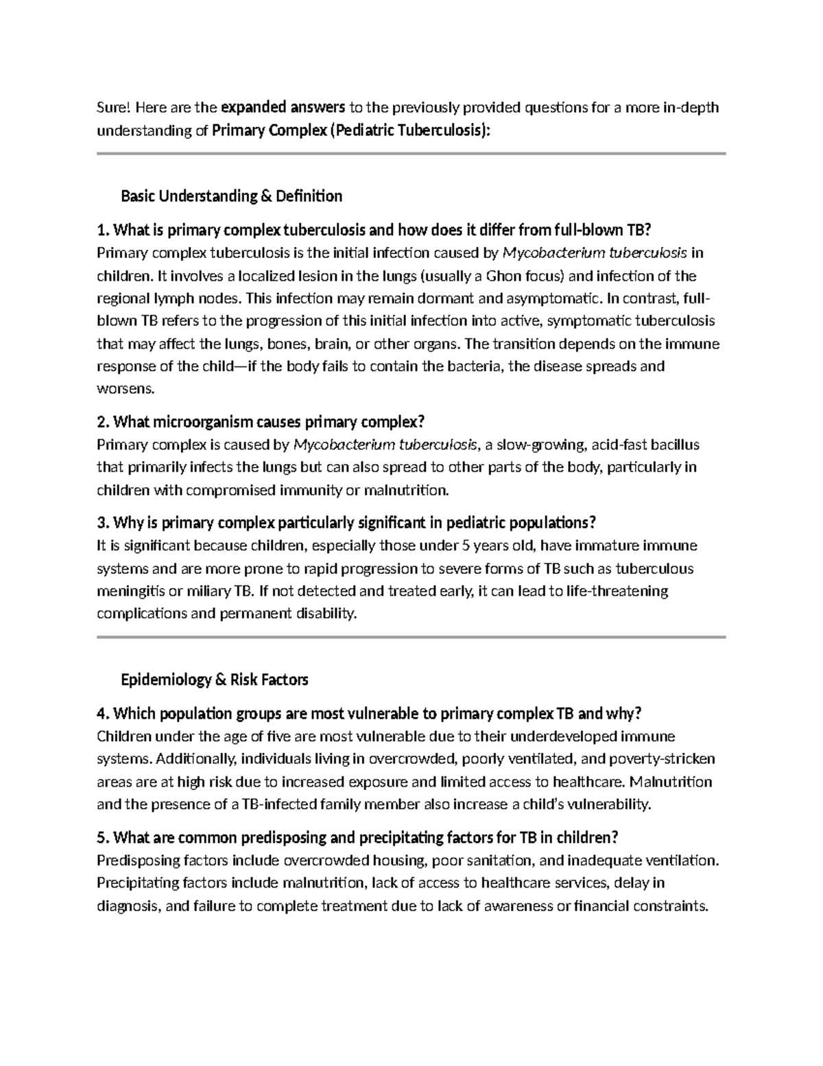 Pediatric Tuberculosis (TB) Primary Complex: Understanding, Diagnosis ...