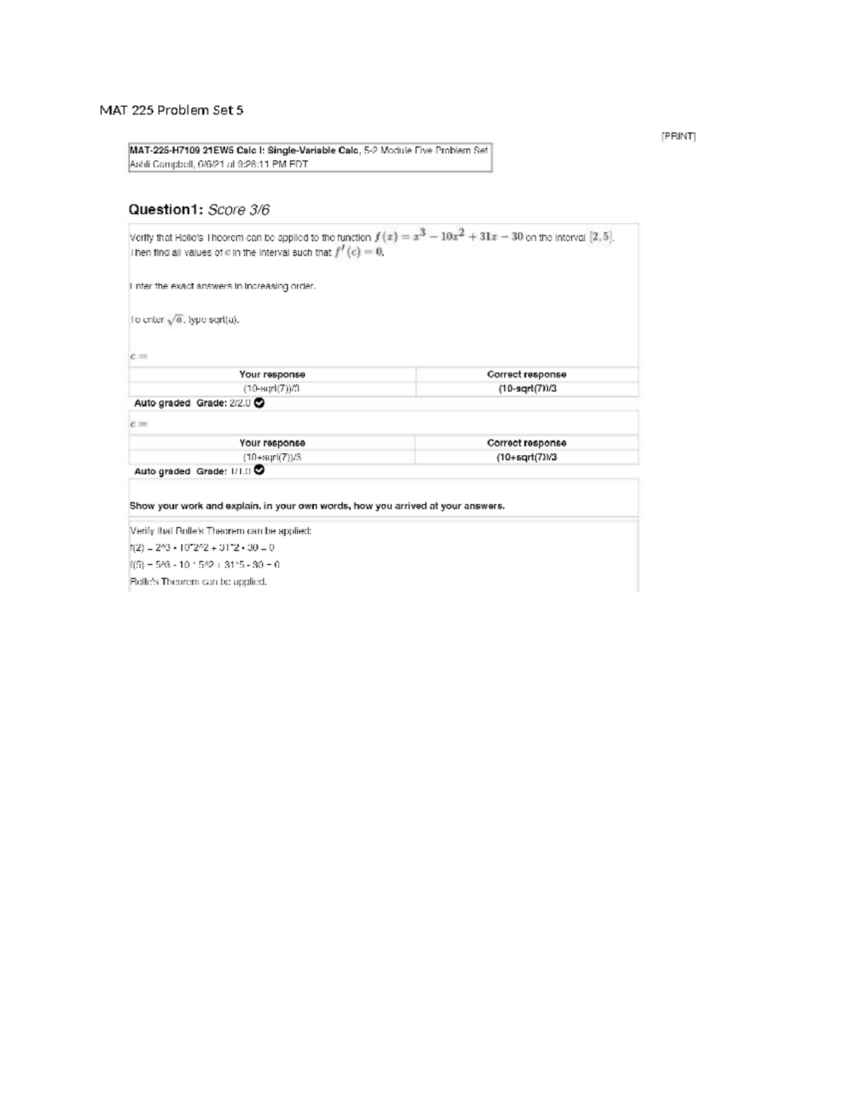MAT 225 Problem Set #5 Solutions and Key Topics - Studocu
