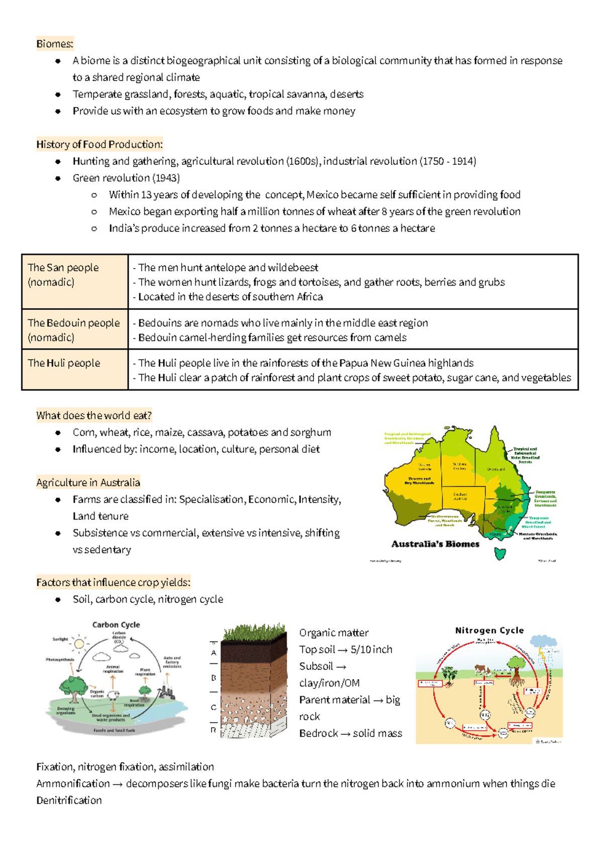 Year 9 geography summary sheets - Biomes: A biome is a distinct ...