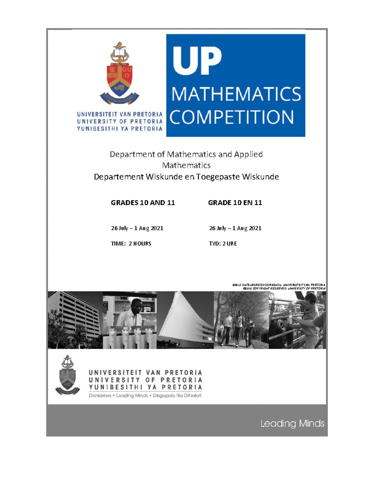 Grade 10 & 11 Math Competition Paper - 2021 - Studocu