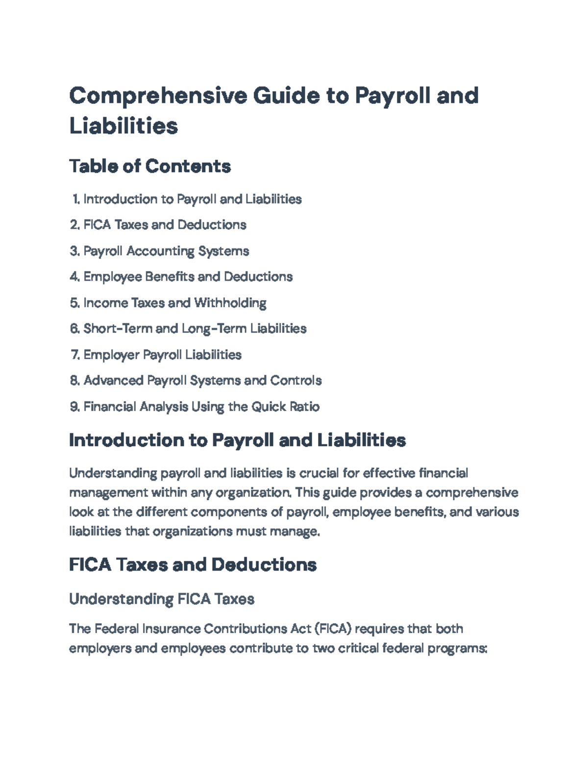 Comprehensive Payroll and Liabilities Guide for Financial Management ...