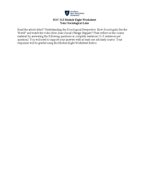 SOC 112 Module Eight Worksheet - SOC 112 Module Eight Worksheet Your ...