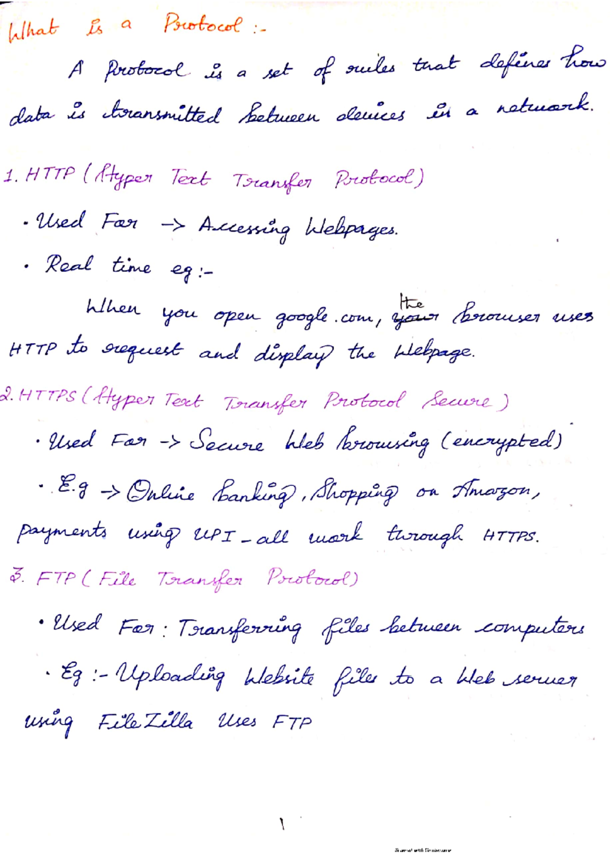 uw L Important Protocols Overview for Networking (Course Code: UW L ...