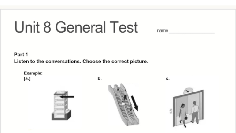 Top Notch 1 Unit 8 General Test: Listening & Sentence Structure - Studocu