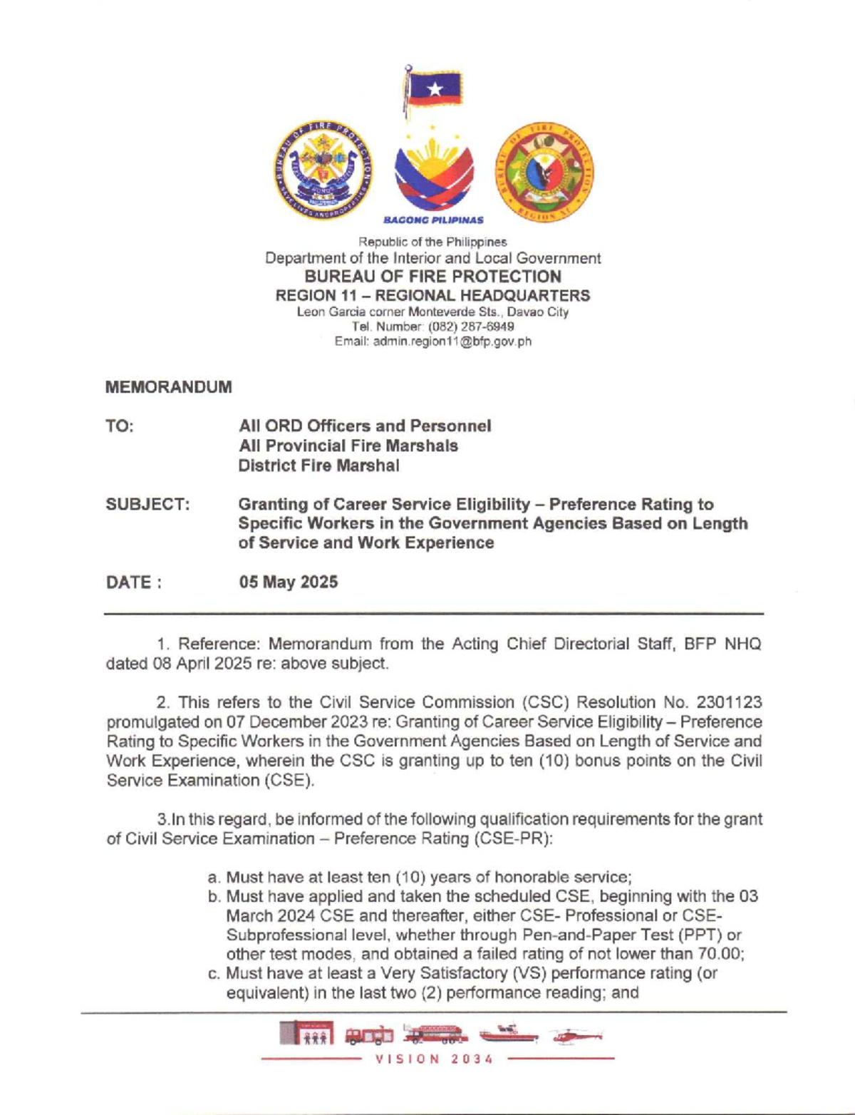 Guidelines on Granting Career Service Eligibility Preference Rating ...