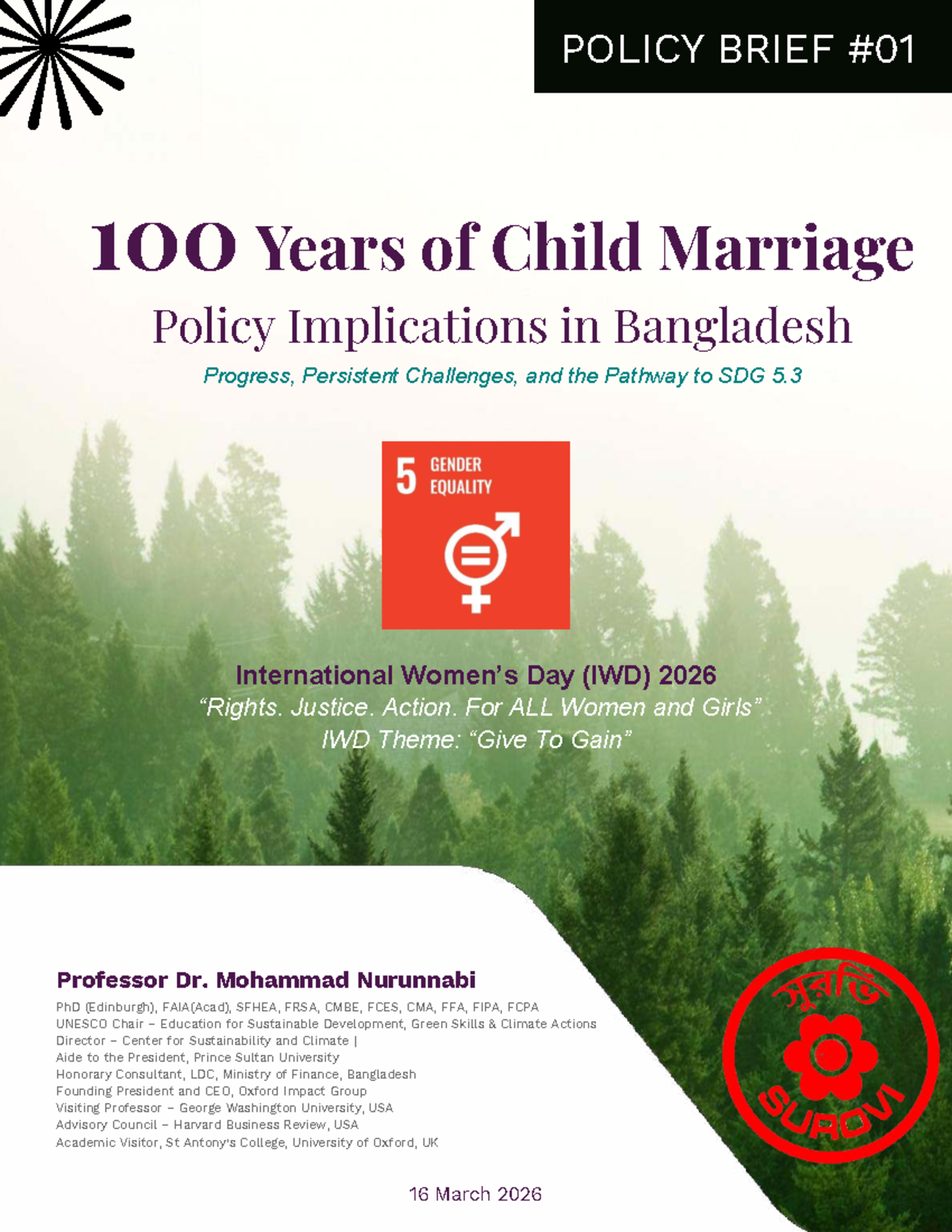 Policy Brief: 100 Years of Child Marriage in Bangladesh - IWD 2026 ...