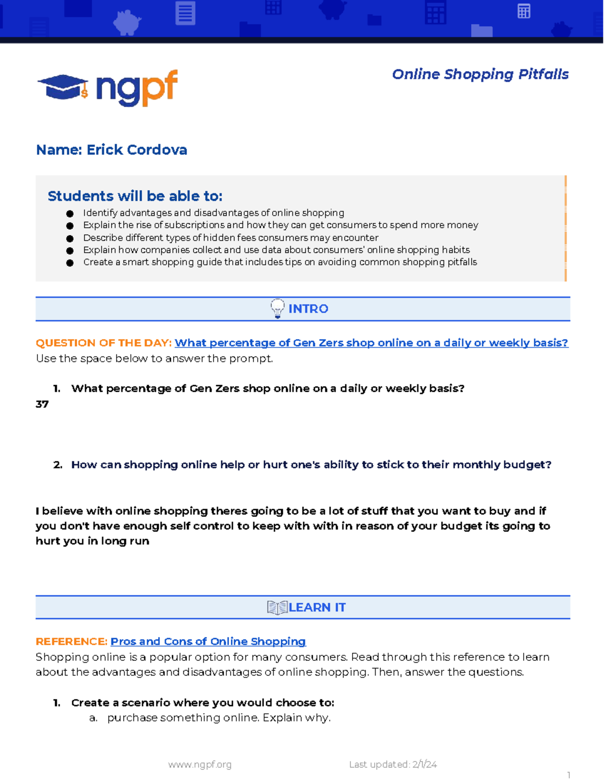 **Identifying Online Shopping Pitfalls: A Guide for Consumers (NGPF ...
