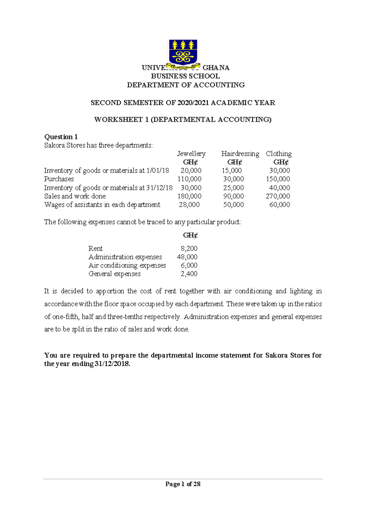 UGBS 208 - Financial Accounting Practice Questions for Second Semester ...