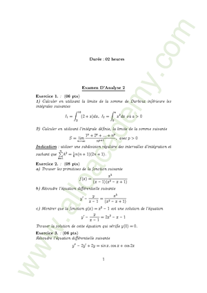 TP1 - Exercices - Facult ́e des Sciences et Techniques Universit ́e de Limoges Math ́ematiques 3 ...