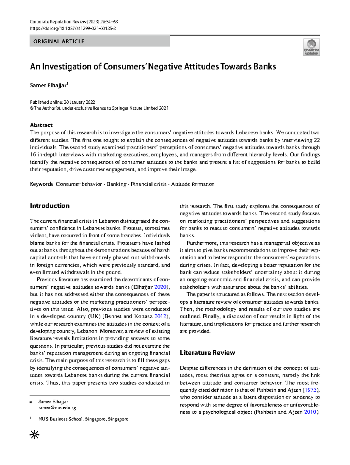 An Investigation of Consumers’ Negative Attitudes Towards Banks - Vol ...