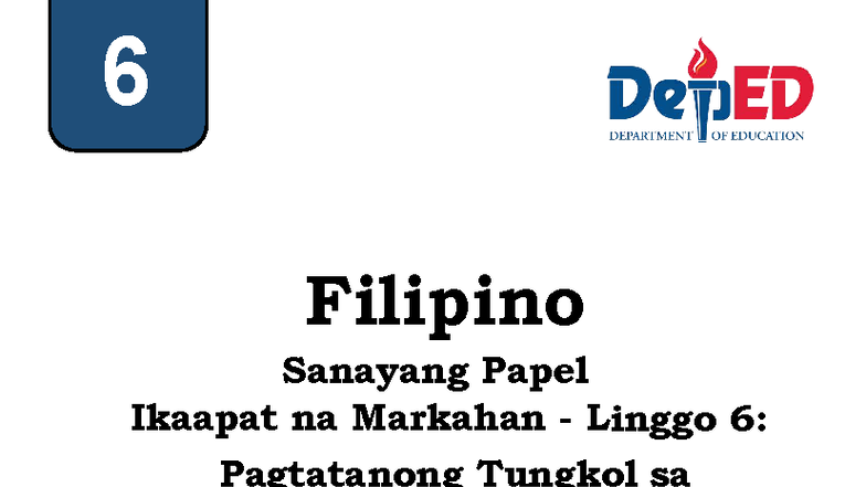 Filipino 6 Q4 LAS Week 6 - Pagtatanong sa Dayagram at Graph - Studocu