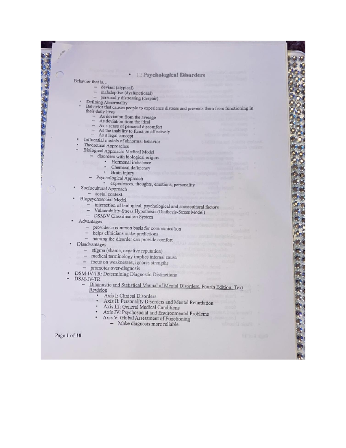 12-1 - Intro to Psych. Chapter 12: Psychological Disorders. Part 1 ...