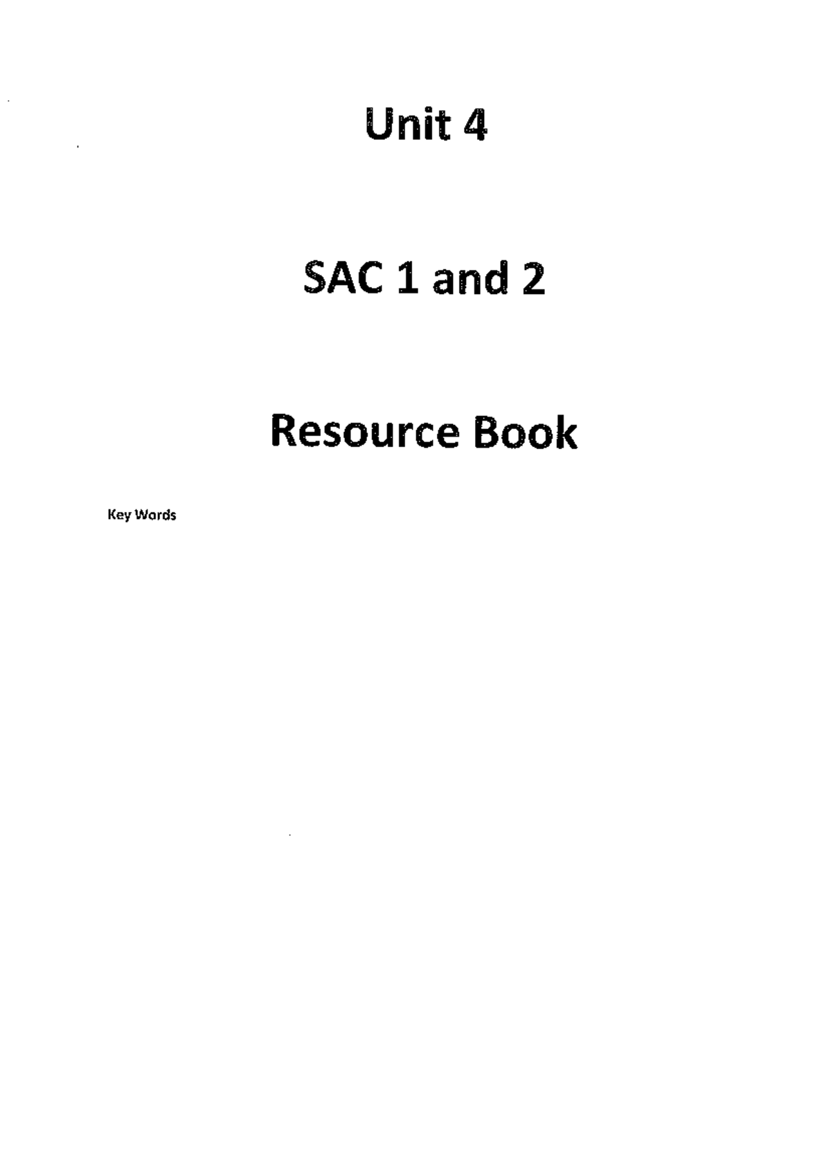 Unit 4 Biology SAC 3 & 4 Resource Compilation Guide - Studocu