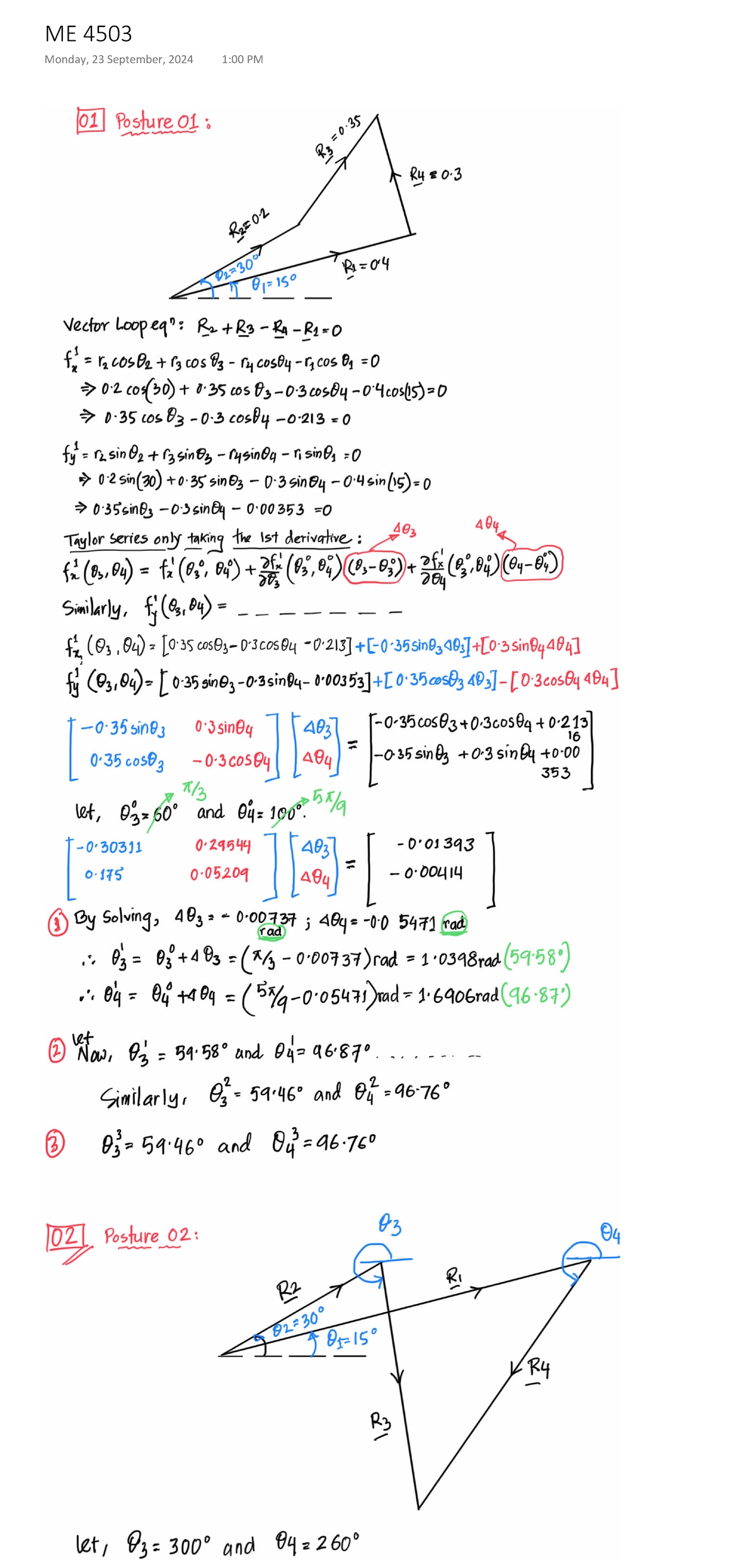 ME 4503 Lecture Notes: Solving Example 2 on Posture Analysis - Studocu