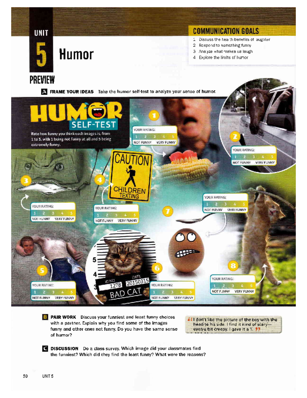 Unit 5-7: Exploring Humor, Health Benefits & Communication Goals in ...