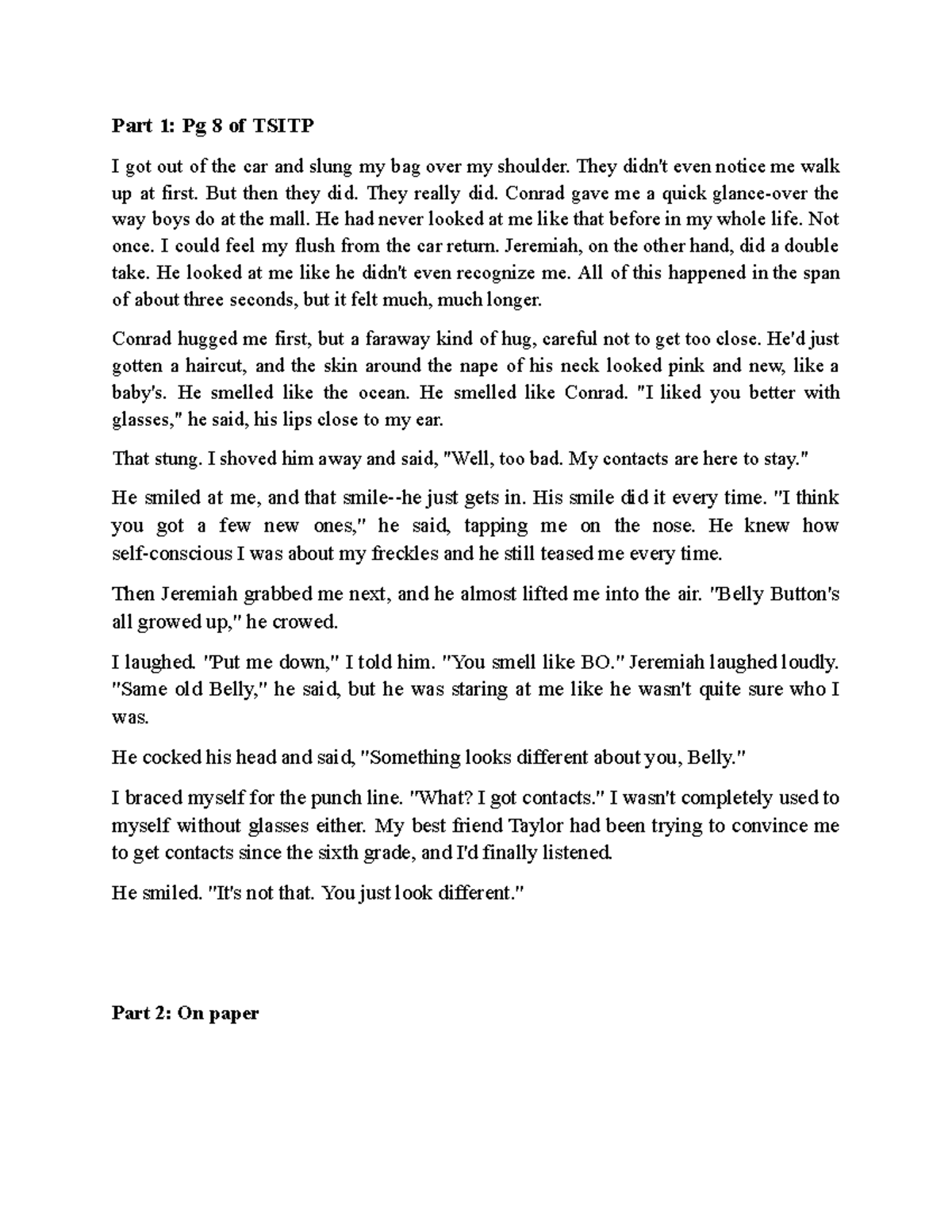 IR Book Project: Exploring Themes in "The Summer I Turned Pretty" - Studocu