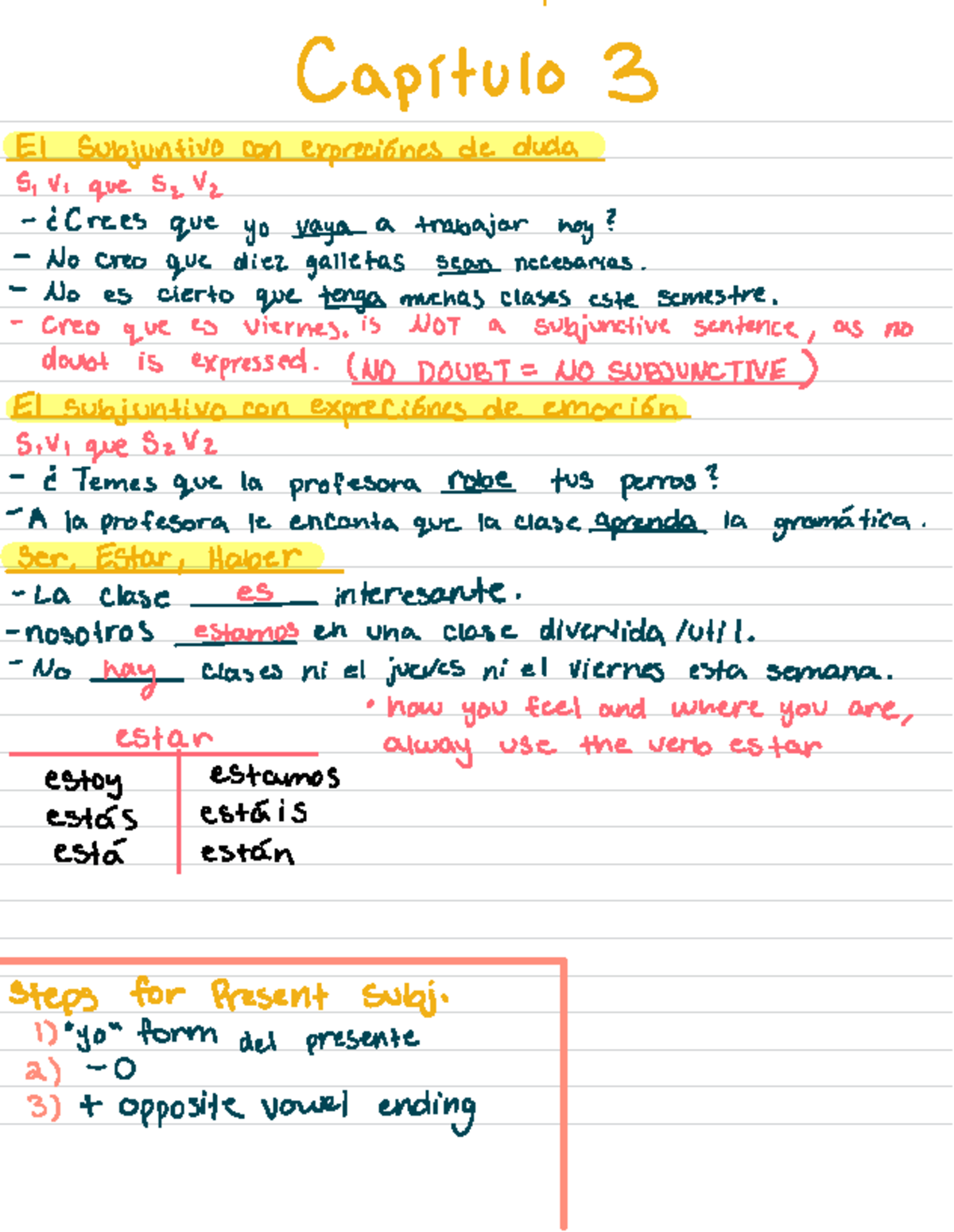 Capítulo 3 - Subjuntivo y Ser, Estar, Haber - / Capitol 03 El ...