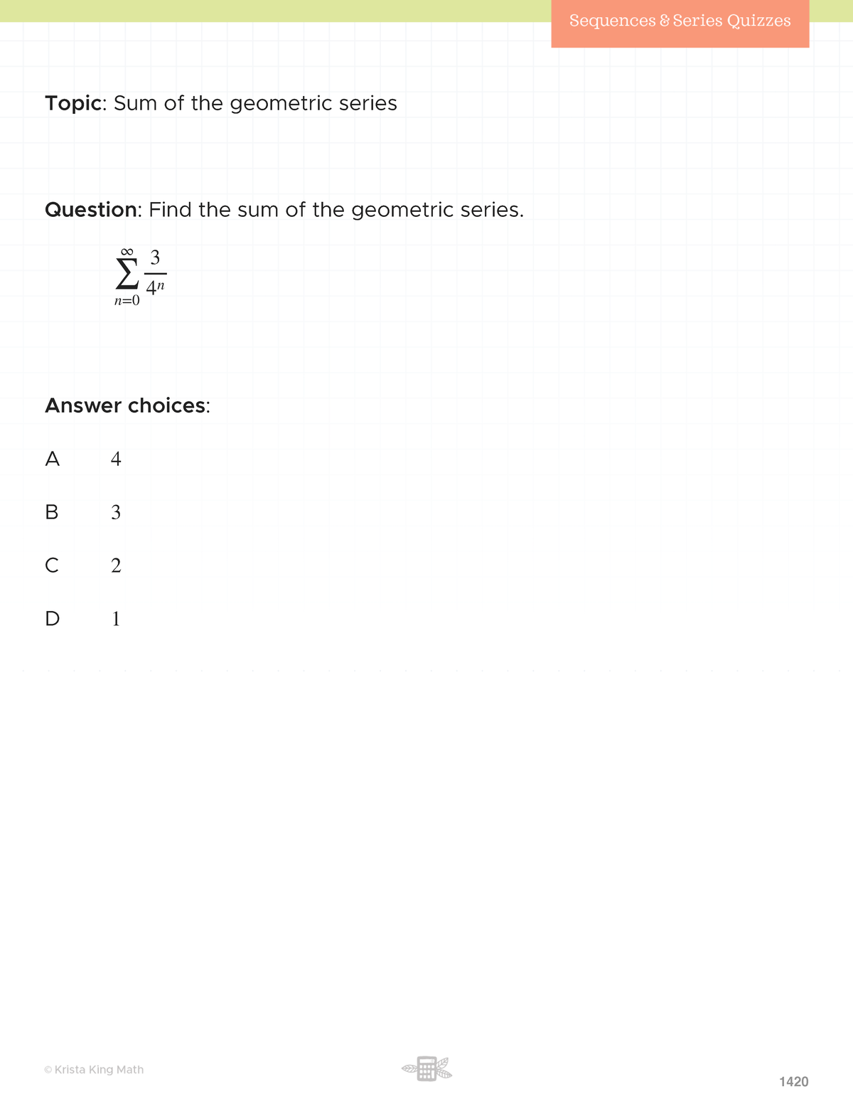 Sum of the geometric series solutions and explanations - Studocu