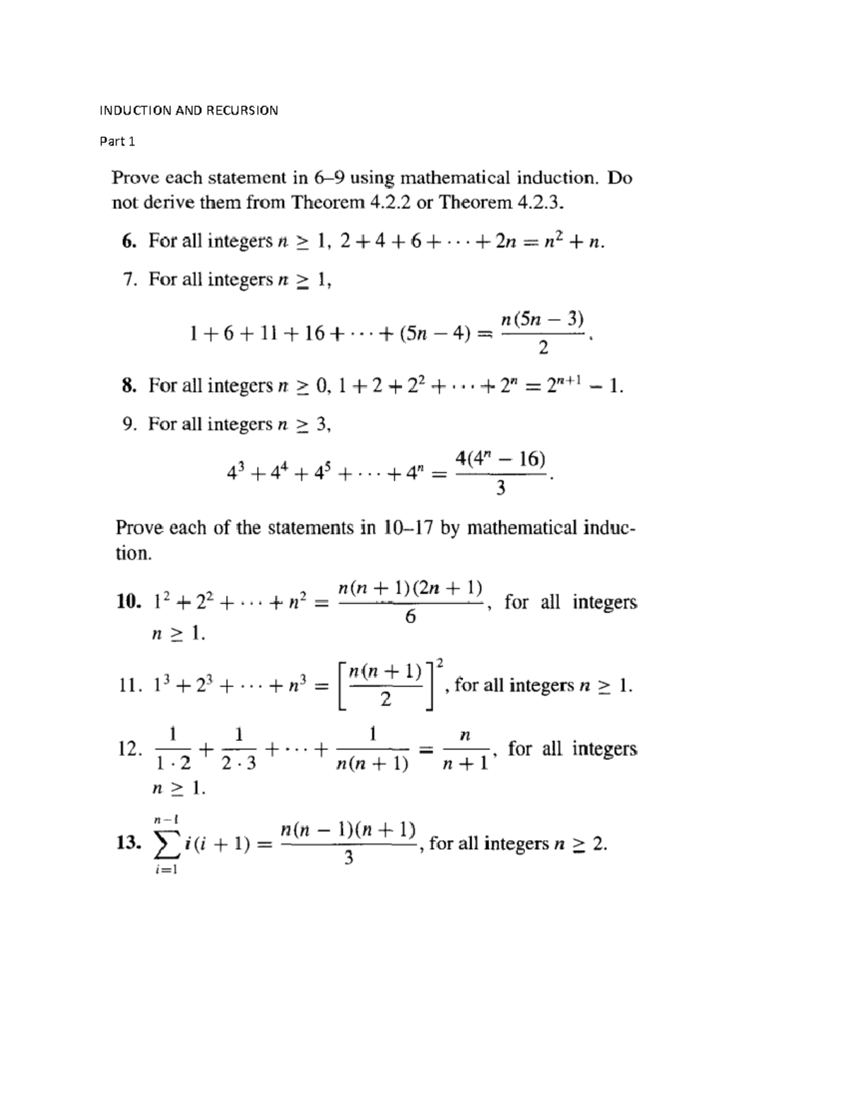 Induction and Recursion Tutorial Overview - Studocu