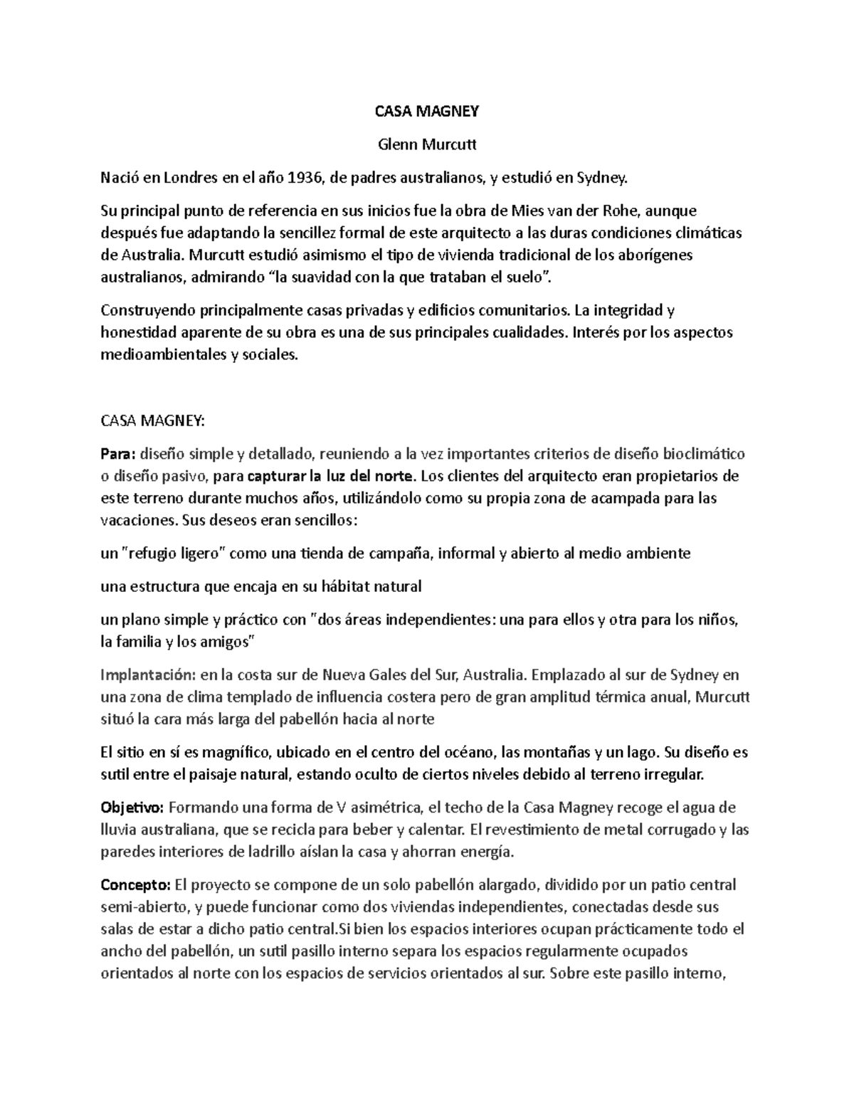 Casa Magney - Investigacion - CASA MAGNEY Glenn Murcut Nació en Londres ...