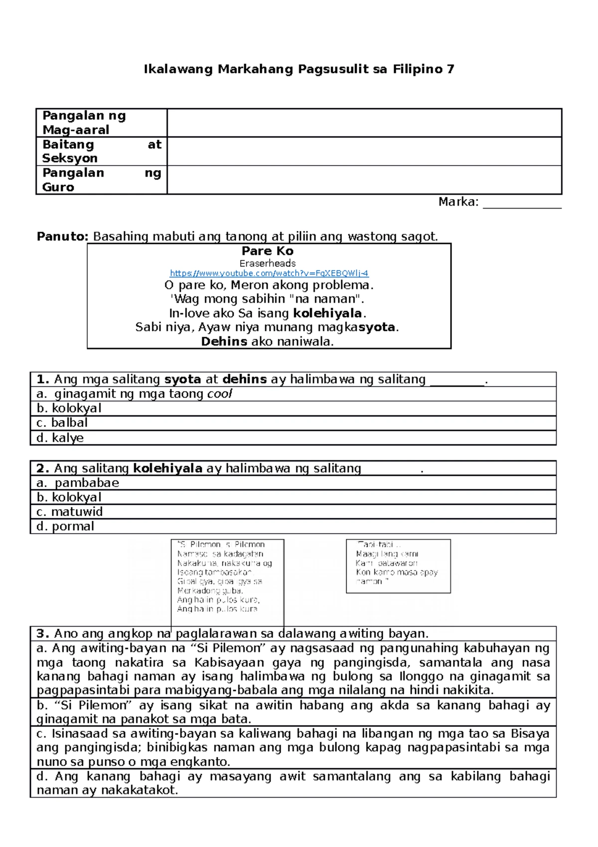 Banghay Aralin sa Kontemporaryong Isyu AP 10 - Araling Panlipunan X ...