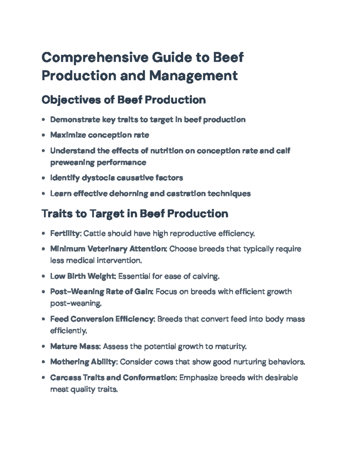 Comprehensive Guide to Beef Production and Management Techniques ...