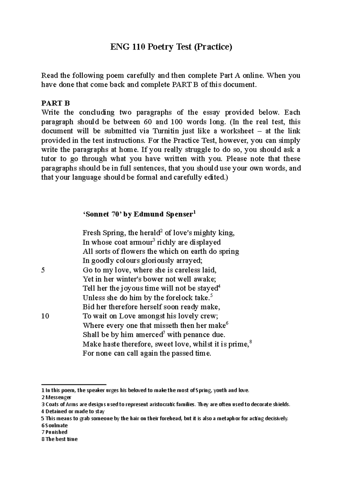 110 Poetry Practice Test 2022 for click UP Student Version - ENG 110 ...