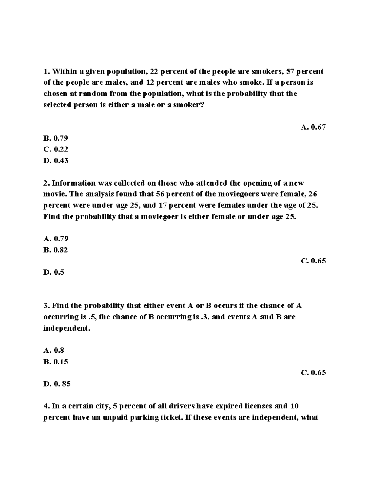 Quiz Chapter 5 - Probability and Statistics Analysis - Studocu