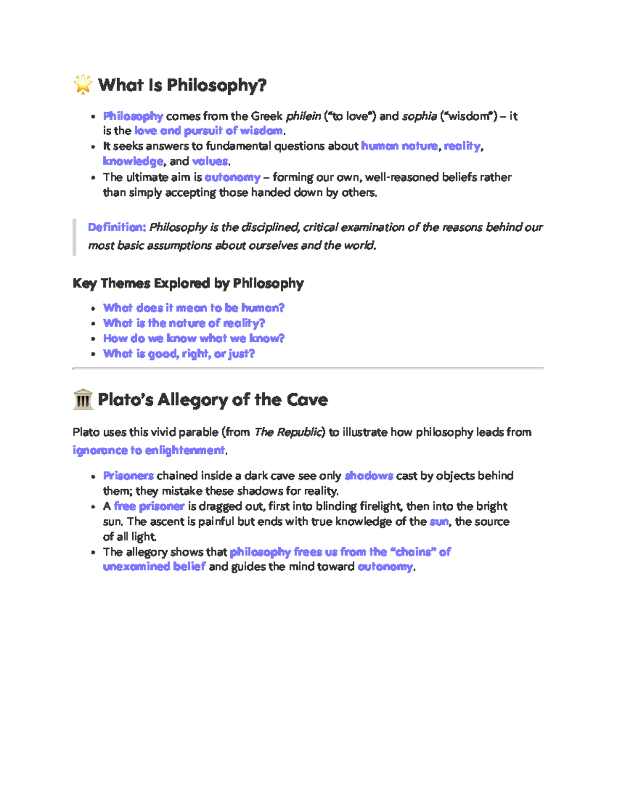 Week 1: Foundations of Philosophical Inquiry in Philosophy - Studocu