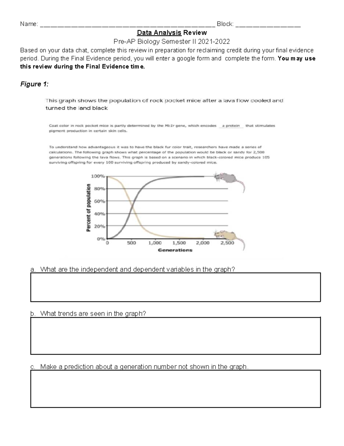 Data Analysis Review for Biology 2022: Final Exam Prep - Studocu